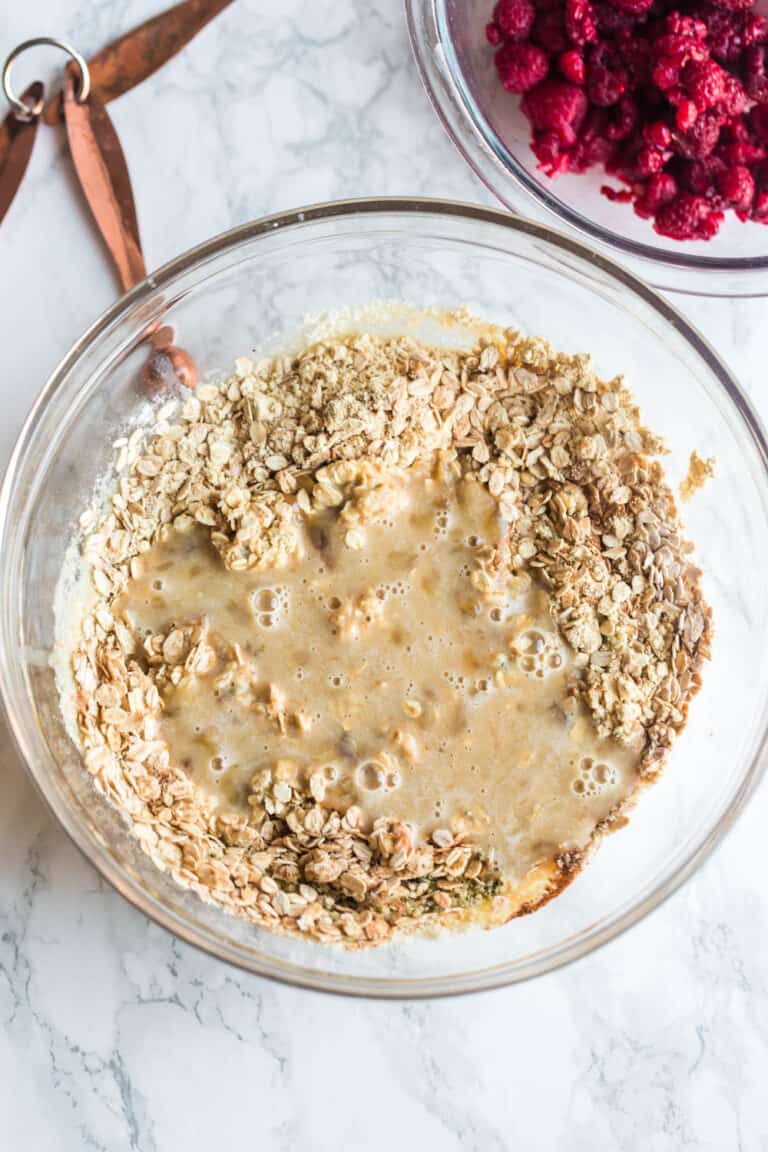 Healthy Raspberry Protein Oatmeal Muffins Recipe | Randa Nutrition