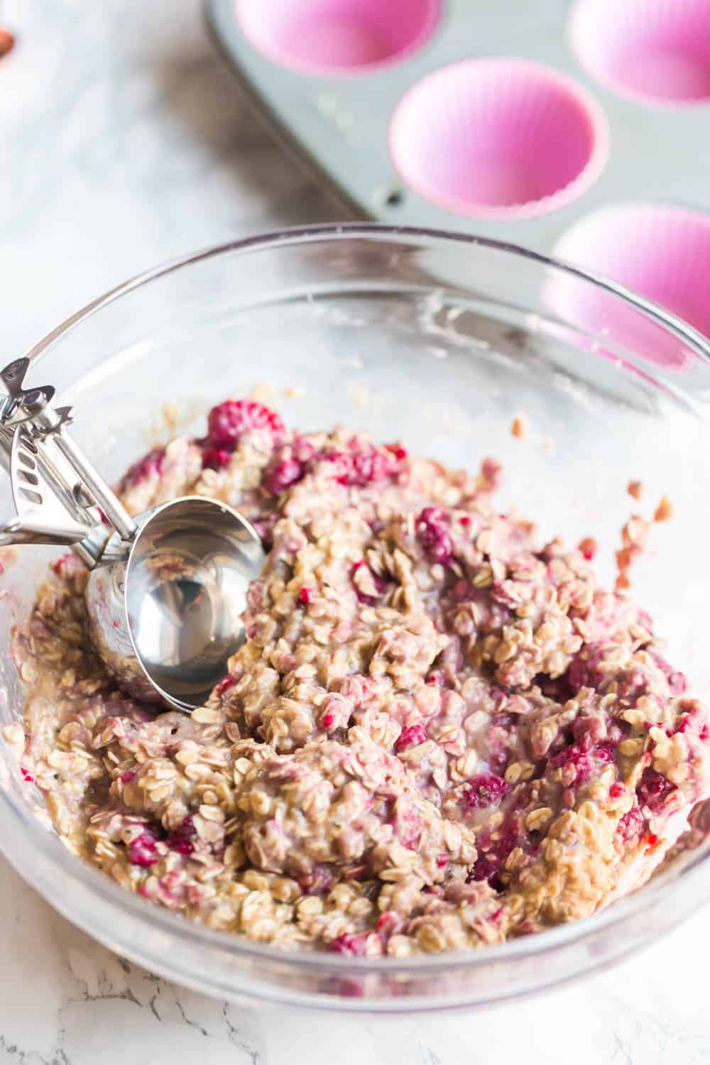 Healthy Raspberry Protein Oatmeal Muffins Recipe | Randa Nutrition
