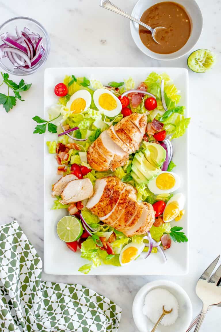 High Protein Chicken Club Salad | Randa Nutrition